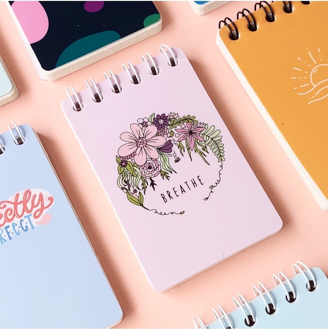 Breathe Pink Mini Notepad – The Doodle Club