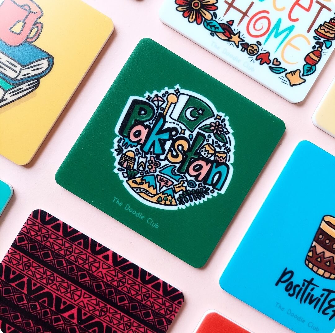 Pakistan Doodle Acrylic Coaster – The Doodle Club