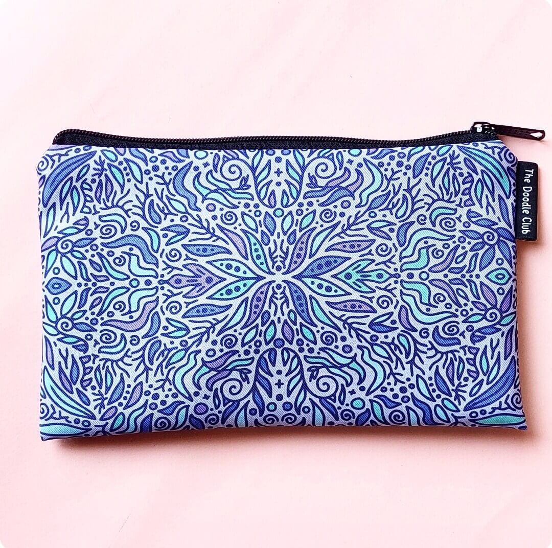 Periwinkle Leaves Zipper Pouch – The Doodle Club