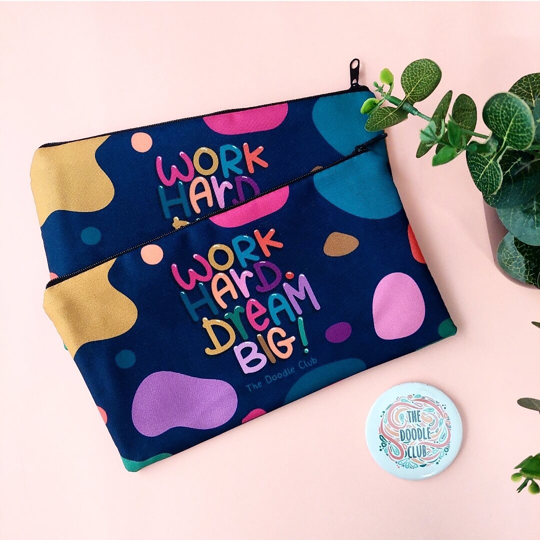 Work Hard Dream Big Pouch – The Doodle Club